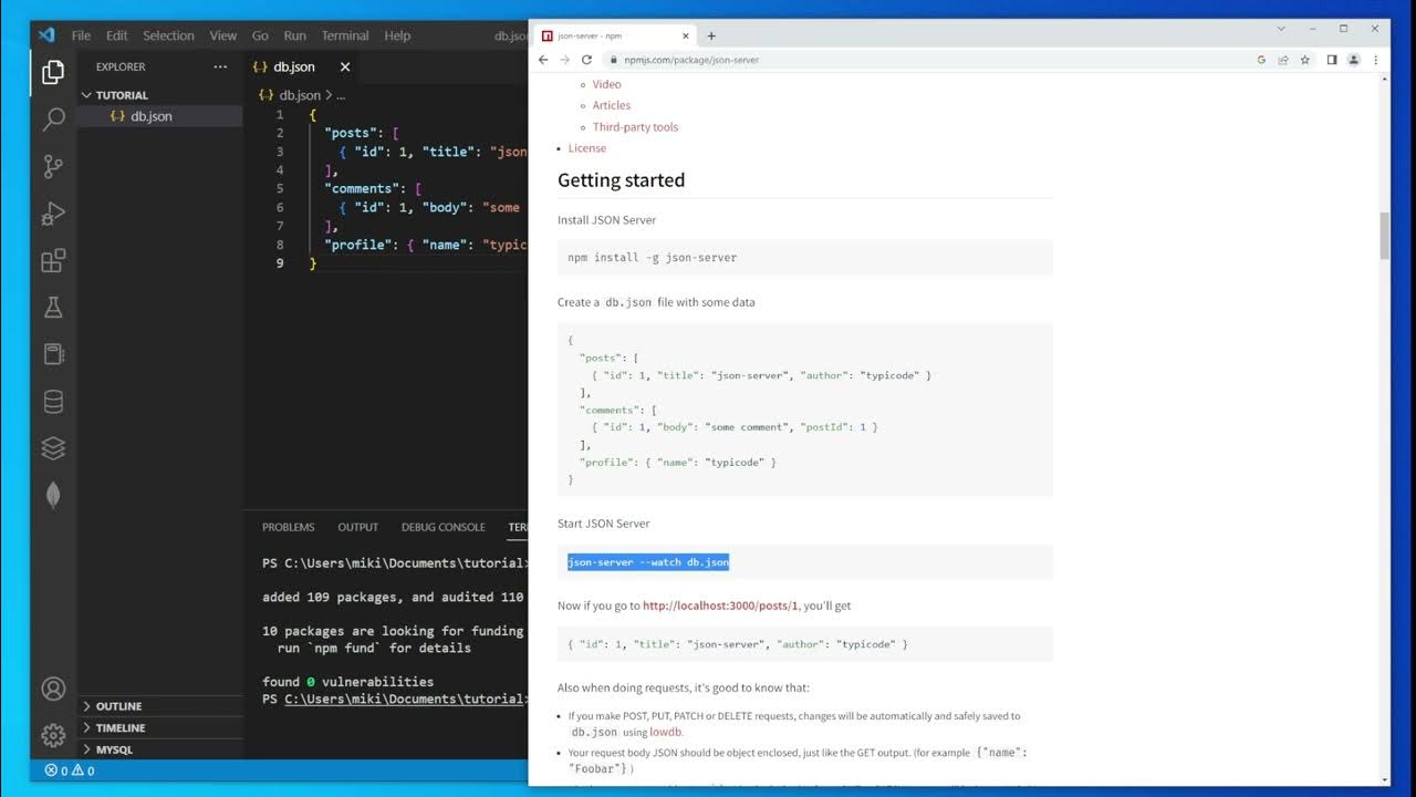 INSTALAR JSON SERVER en visual studio code 🚀 - YouTube