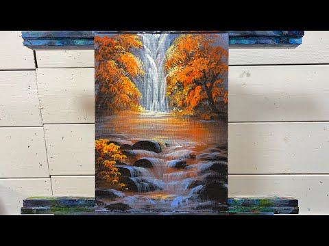 How To Paint AUTUMN FALLS In Acrylic 