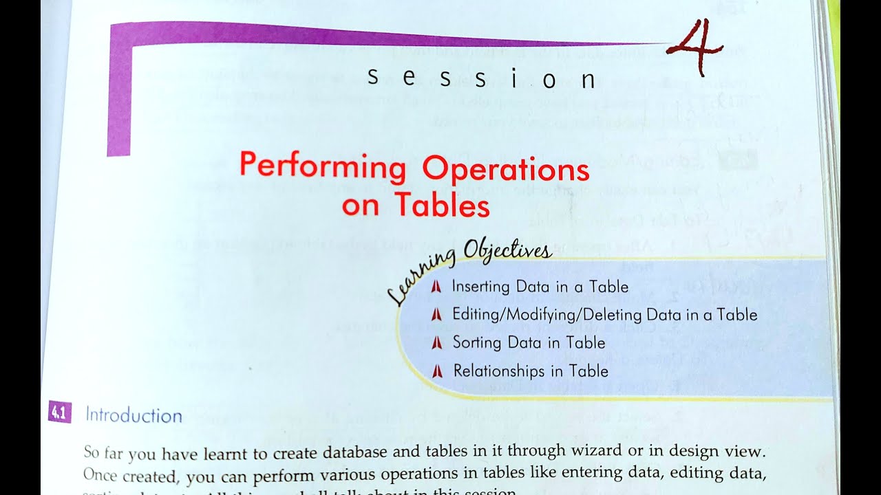 Performing Operations On Tables Session 4 Information Technology Class ...