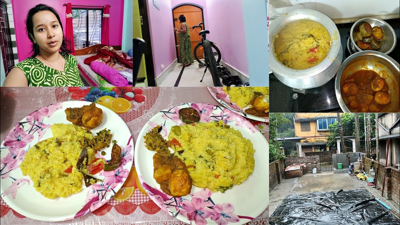 বৃষ্টি ভেজা ওয়েদারে দুপুরের মেনুতে বানালাম গোবিন্দ ভোগ চালের খিচুড়ি ...