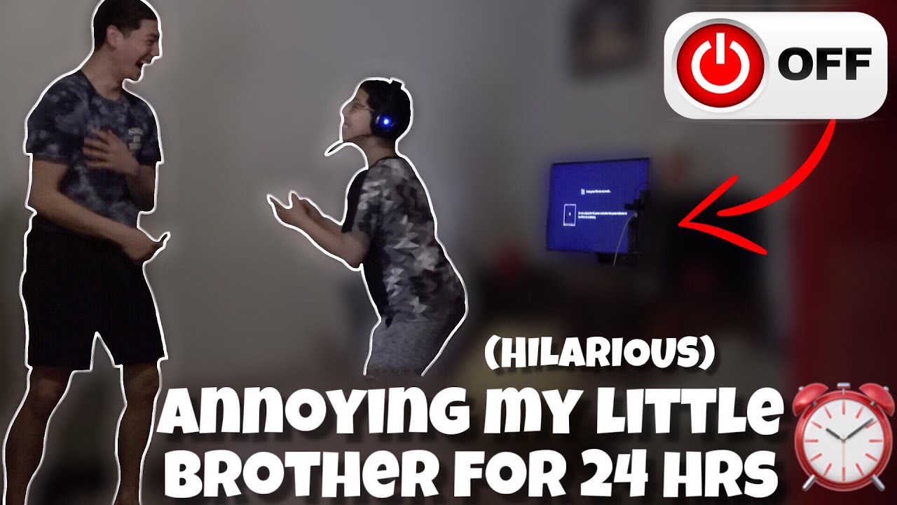 Annoying my little brother for 24 hrs 🤣(HILARIOUS) - YouTube