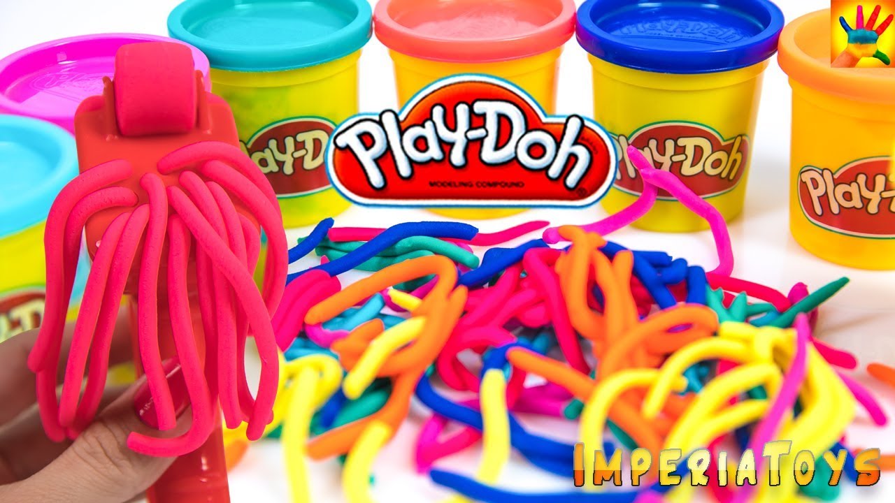 Play Doh Cookie Spaghetti Learn color with spaghetti playdough - YouTube