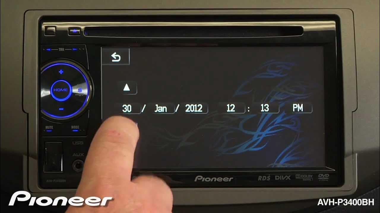 How to - AVH-P3400BH - Set the Clock - YouTube