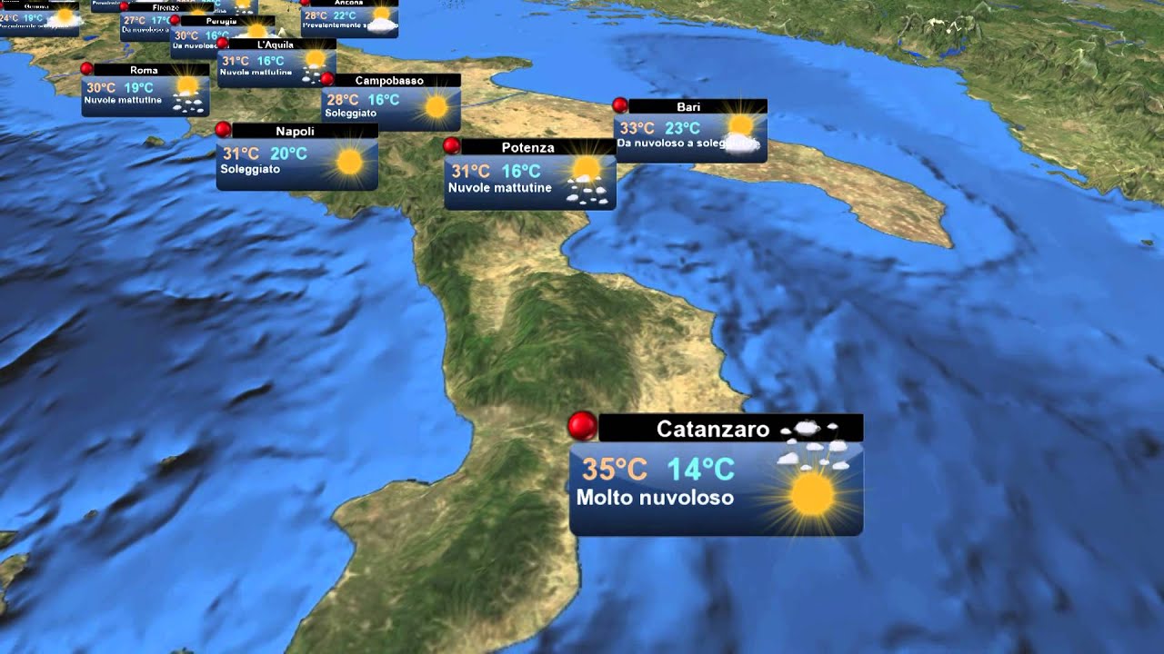 Che tempo fa - Meteo Italia (8/7/14) - YouTube