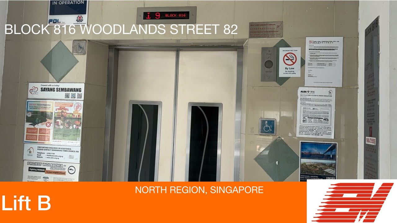 HDB Block 816 Woodlands || EM Elevator (Lift B) - YouTube