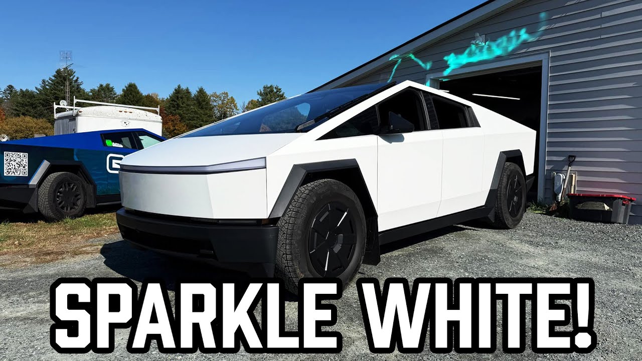 Cybertruck Wrapped in Avery Diamond Sparkle White! - YouTube