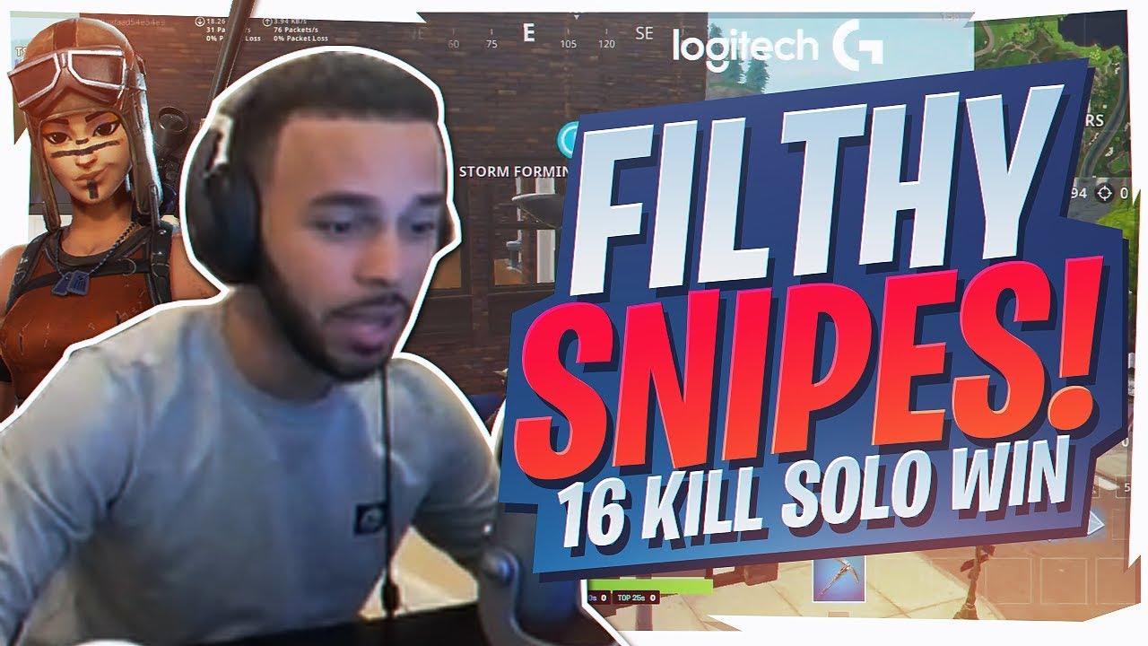 EVERYBODY'S GETTING SNIPED! 16 KILL SOLO (Fortnite BR Full Game) - YouTube