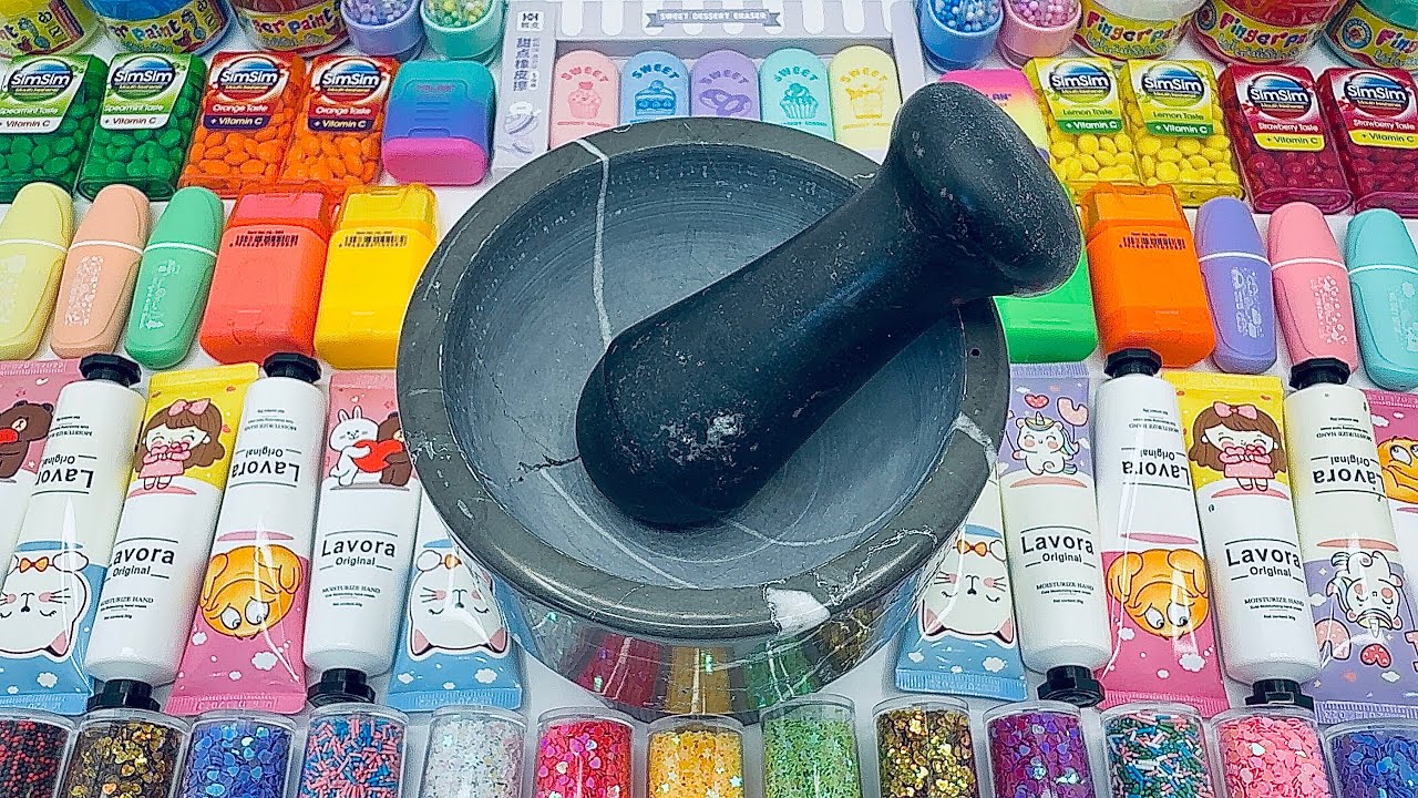 🎄☃️Satisfying videos of making slime with cream and tafel foam and combining random things - YouTube