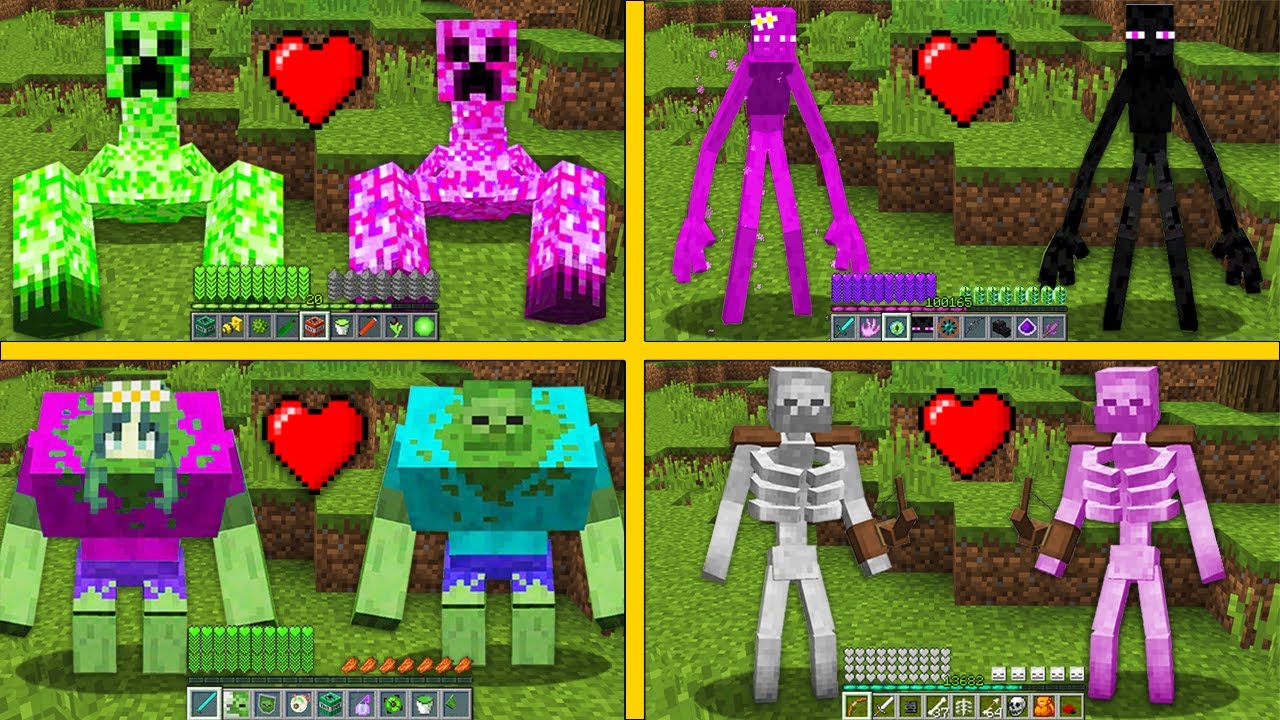 MUTANT MOBS HAVE GIRLS IN MINECRAFT ZOMBIE CREEPER ENDERMAN SKELETON ...