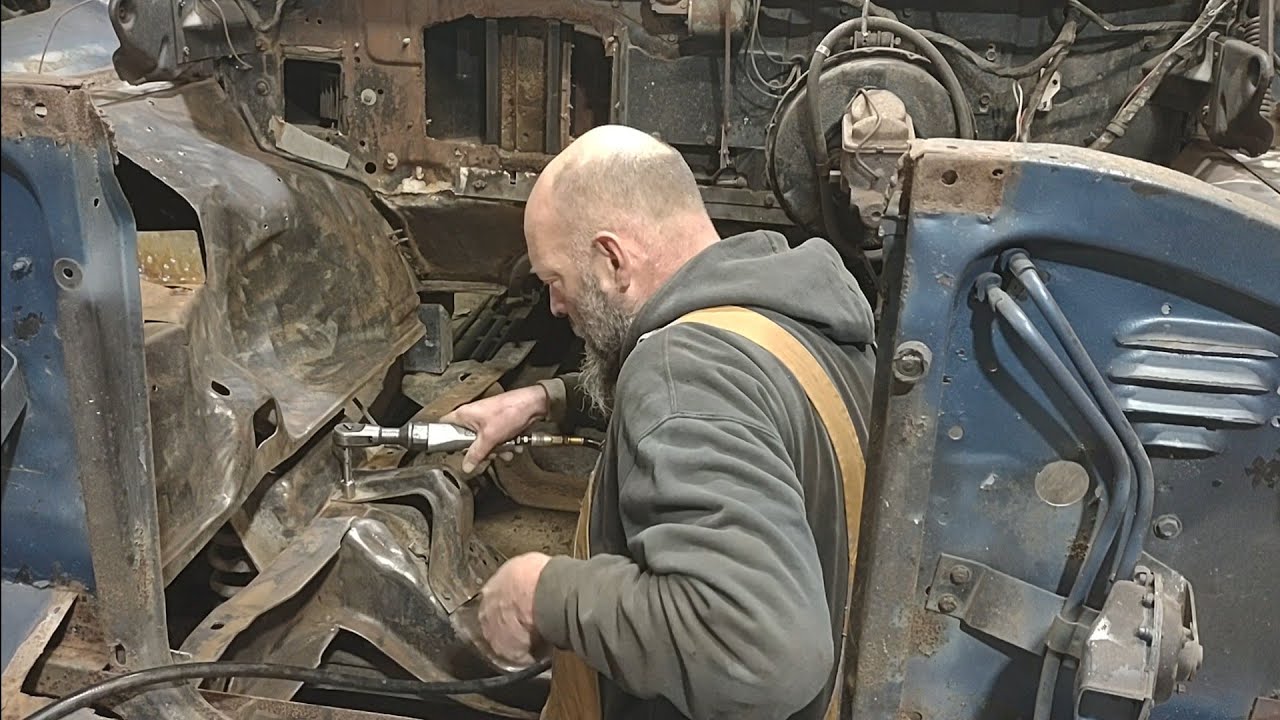 59 f100 ...getting everything ready to drop the 460 in ..cleaning and ...