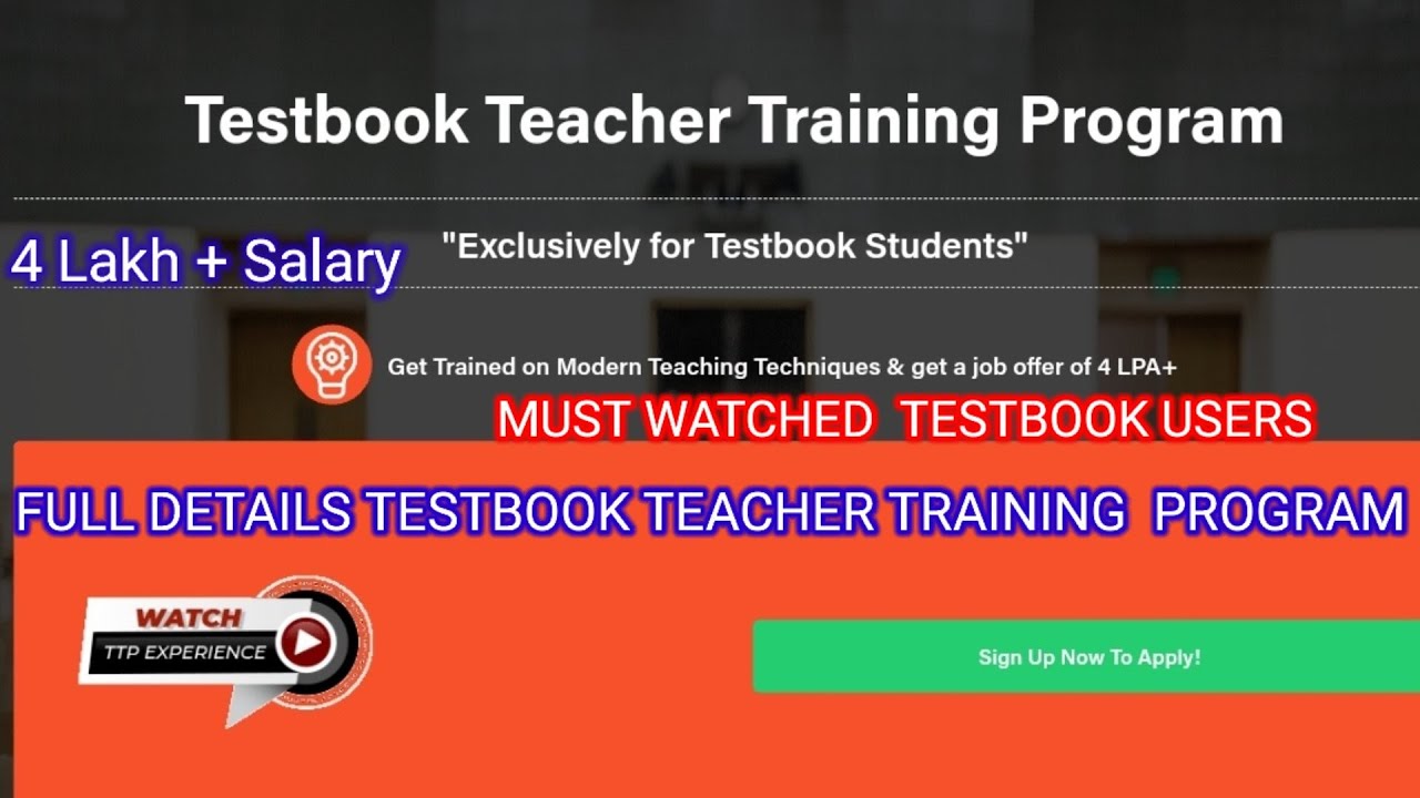 All about Testbook teacher Training program|Full Details testbook ...