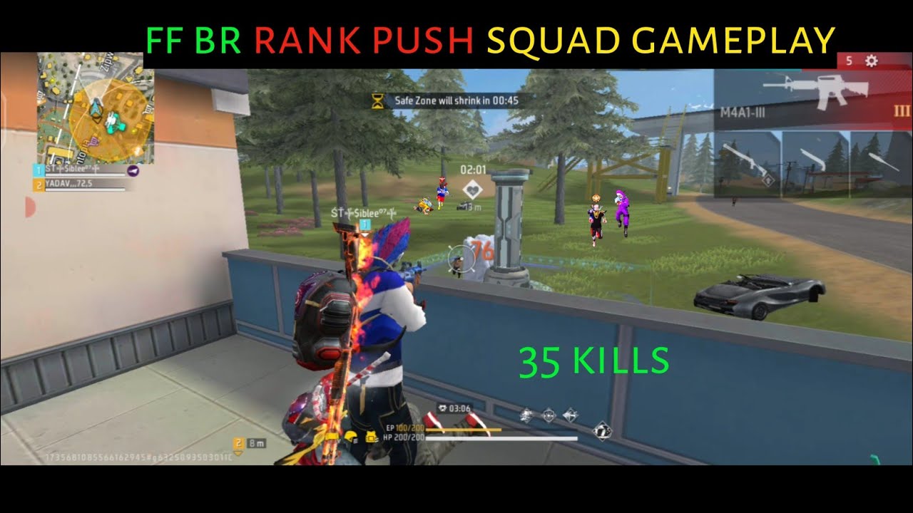 ff br rank push squad gameplay || mobile gameplay 35 kills - YouTube