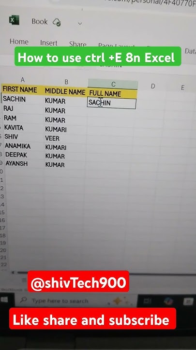 How to use Ctrl E in Excel#excelformula #excel #tiktok#newexcel - YouTube