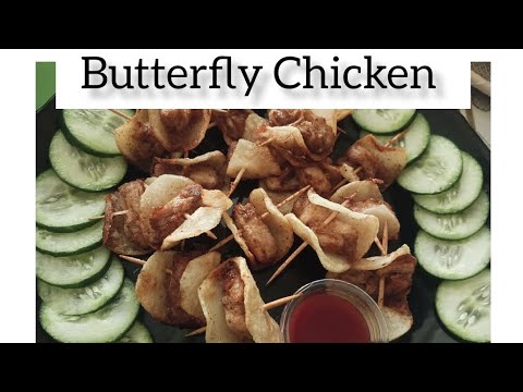 Butterfly Chicken Recipe || Crispy Butterfly Chicken||Tea Time Snacks ...