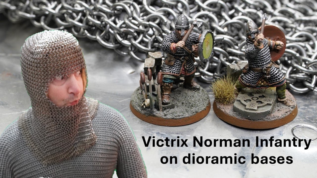 Victrix Norman Infantry on Dioramic Bases (built to represent clerics in a D&D campaign) - YouTube