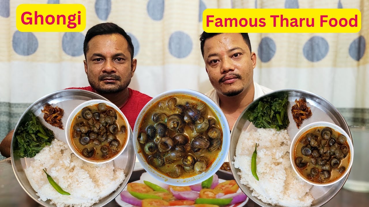 Ghonghi Eating With Pharsiko Saag, Aap ko Khathmithi || Famous Tharu ...