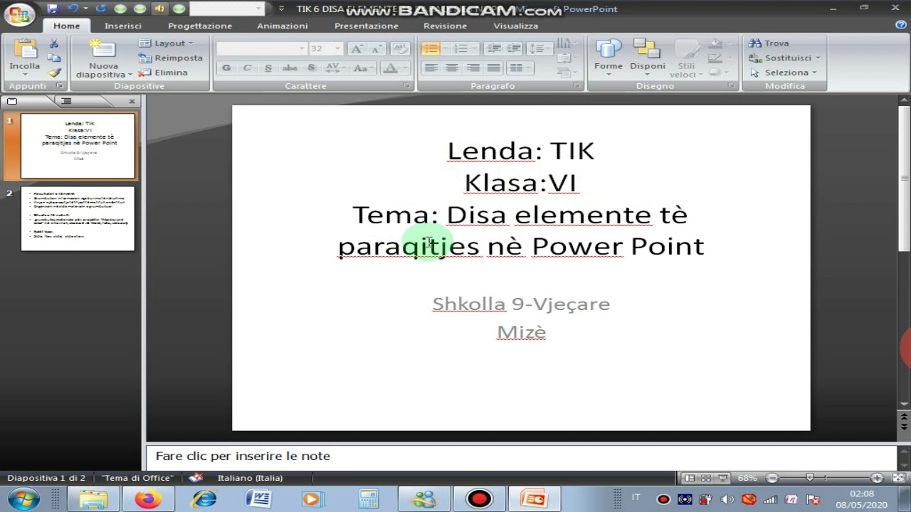 Disa elemente te paraqitjes ne Power Point - YouTube