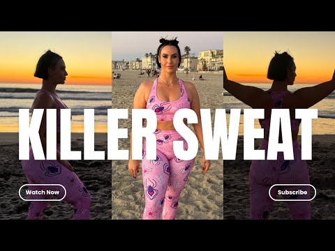 Killer Fitness Lower Body Sweat at San Diego Beach | Zahra Elise