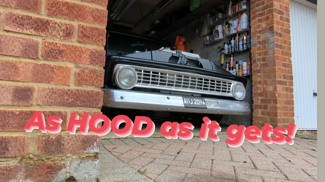 63 Chevy C10 hood fitted and first drive in 2 years. - YouTube