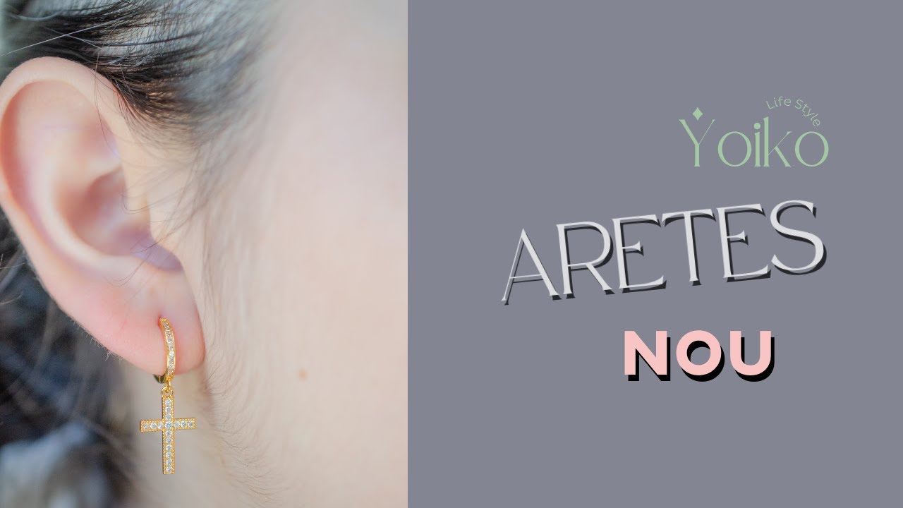 Aretes con forma de Cruz Nou de Yoiko Life Style - YouTube