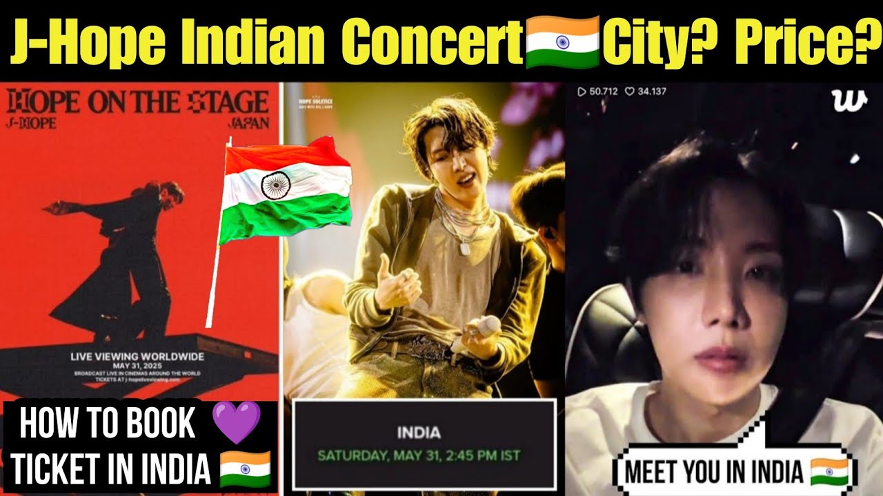 J-Hope Indian Concert 🇮🇳 City? Price ? How To Book Jhope Concert Ticket ...