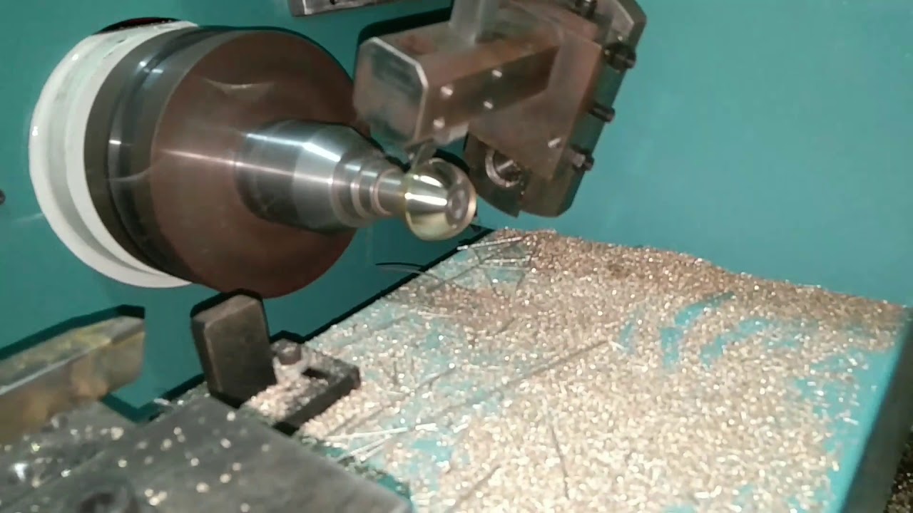 Valve Ball turning machine - YouTube