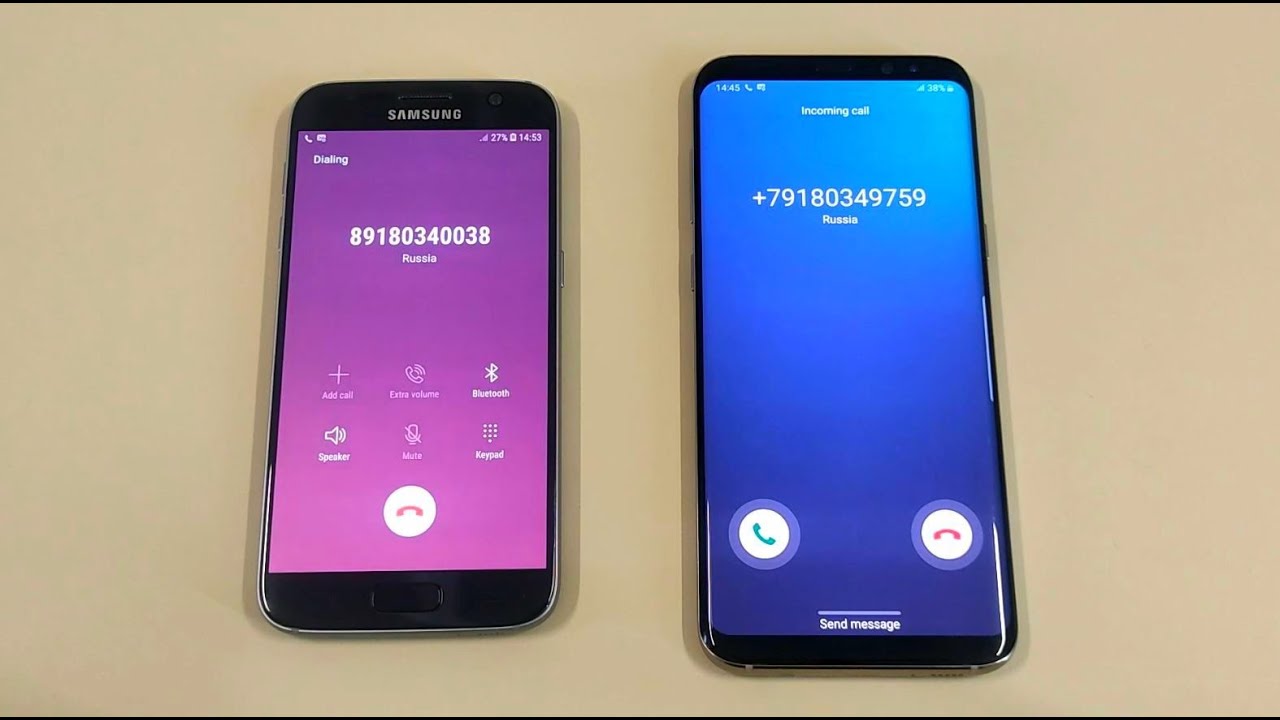 Samsung Galaxy S8 Plus + S7 Incoming call & Outgoing call at the Same ...