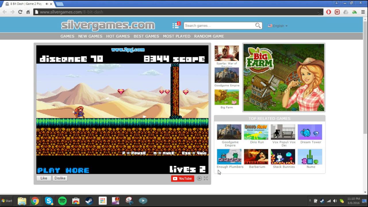 RecordSetter Highest Score In "8 Bit Dash" (Online) 12,255 Points - YouTube