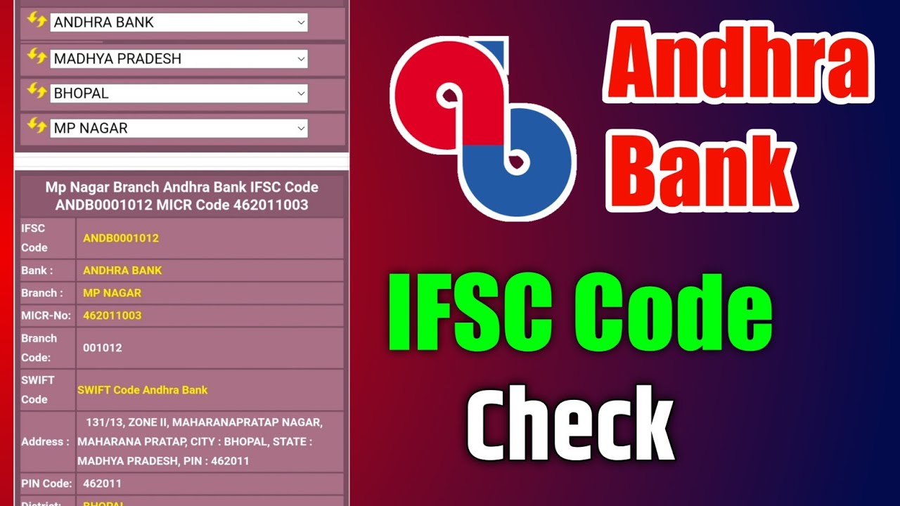 Andhra Bank IFSC Code Check | How To Check Andhra Bank IFSC Code All ...