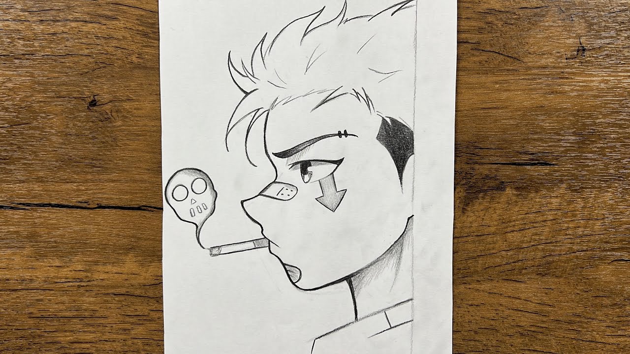 How to draw cool anime boy character easy step-by-step - YouTube