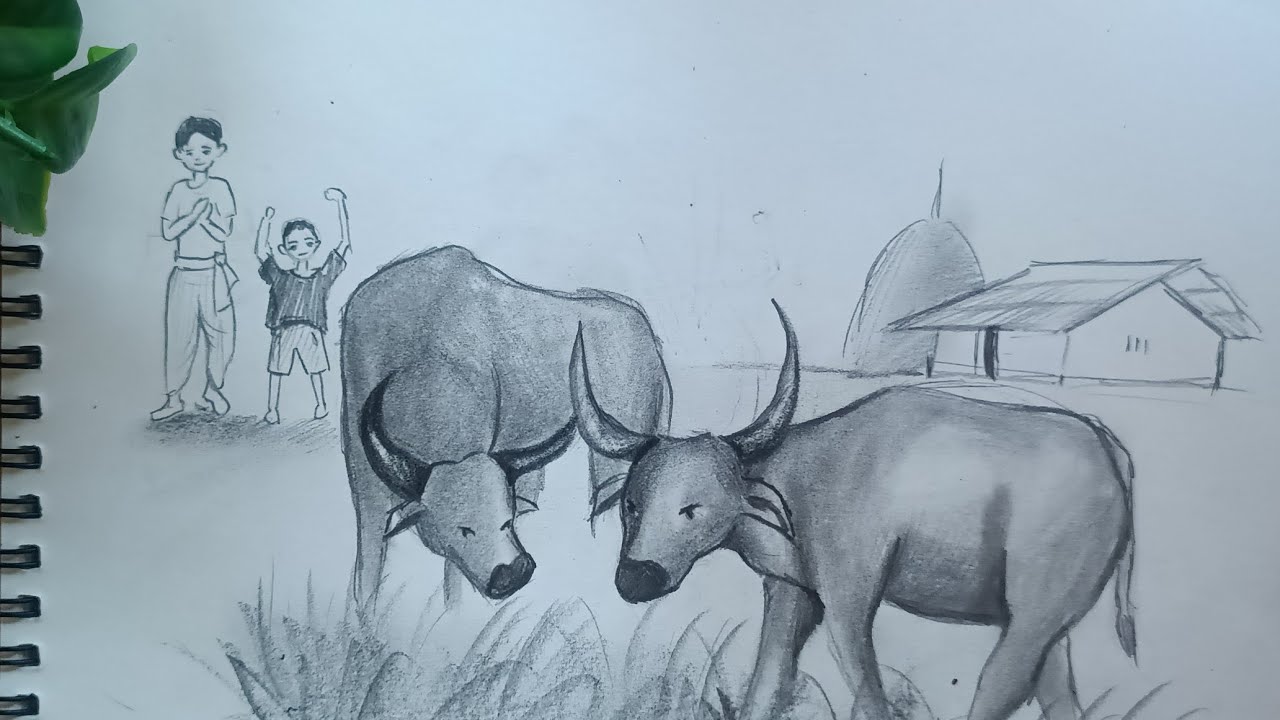 how to make a magh Bihu drawing ( ম'হ যুঁজ) // easy drawing// #Art4 ...