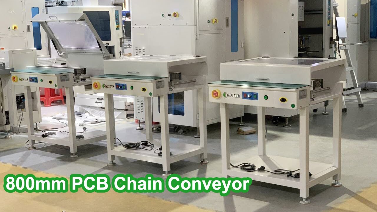 SMT handling machine 0.8m PCB Chain conveyor PCB inspection conveyor ...