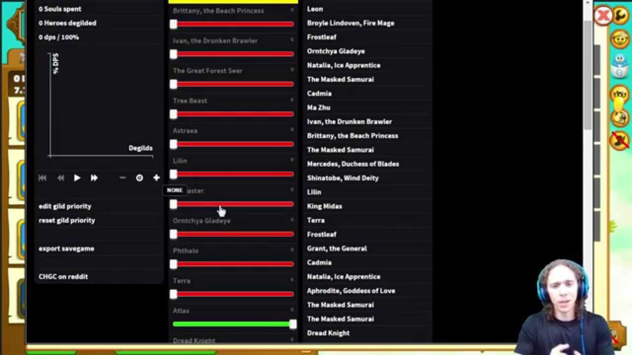 How to use a Clicker Heroes de-gild calculator - YouTube