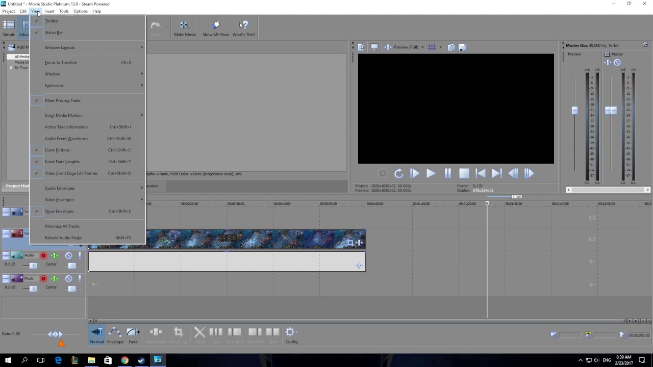 How To Show Audio Event Waveform In Vegas Movie Studio Platinum 13 ...