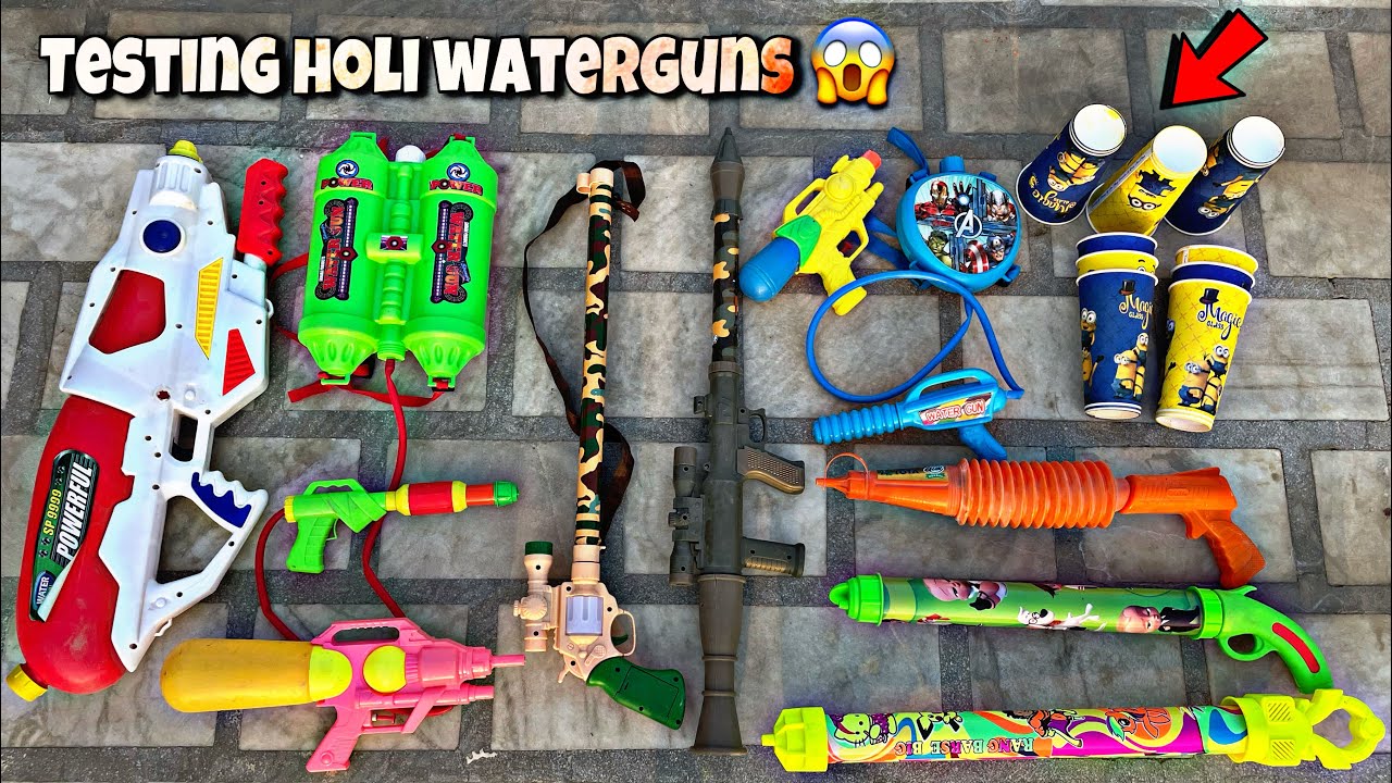 Testing New Holi Waterguns | Different Types of Holi Waterguns | Holi ...