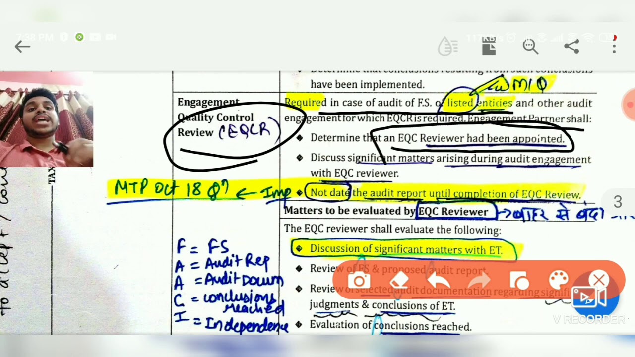 SA 220 - Audit CA Final & IPCC - Quality Control on Audit of FS Easy ...