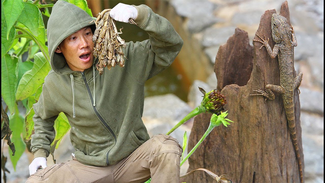 Amazing First Time Cooking Lizard Eating with Xo Sauce So Yummy - Deep ...