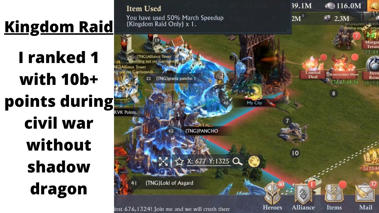 Kingdom Raid - I ranked 1 with 10b points during civil war without ...