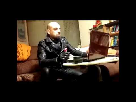 smoking in full leather (live) - YouTube