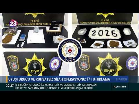 UYUŞTURUCU VE RUHSATSIZ SİLAH OPERASYONU: 17 TUTUKLAMA