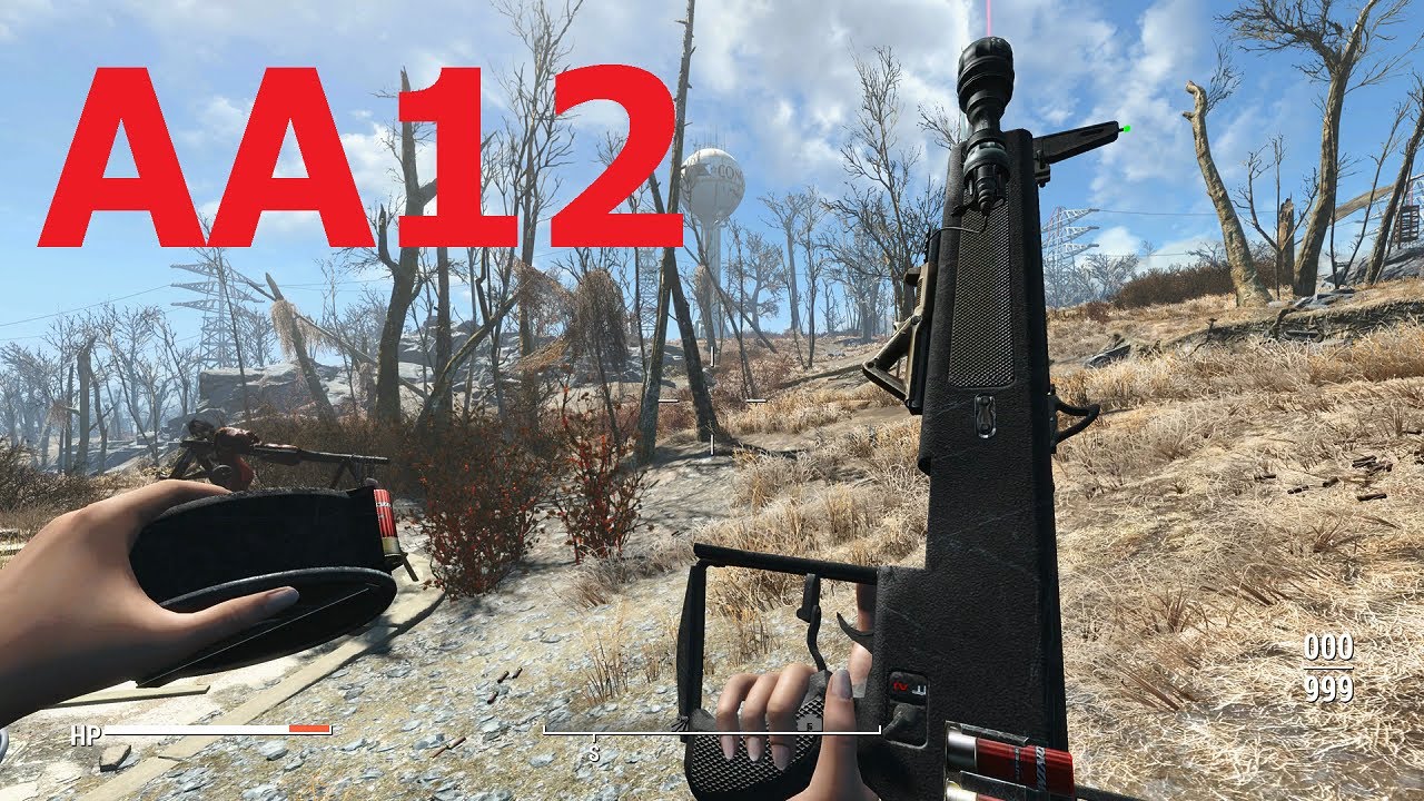 FALLOUT 4 MOD REVIEW Atchisson Assault Shotgun - AA12 - YouTube