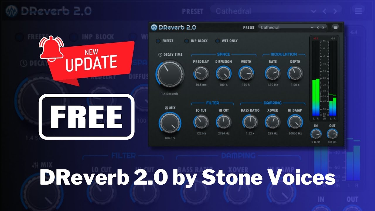 NEW UPDATE of FREE Plugin DReverb 2.0 by Stone Voices - Sound Demo ...