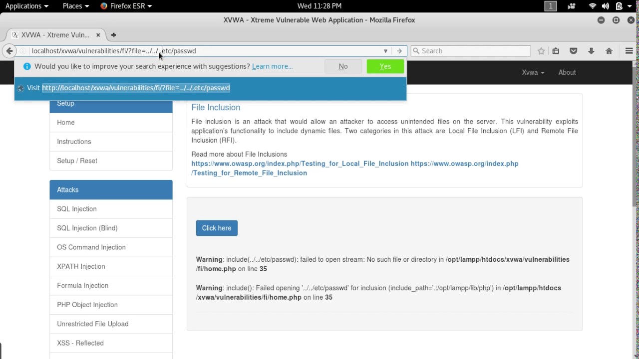 [Hindi] - File Inclusion | XVWA | - YouTube