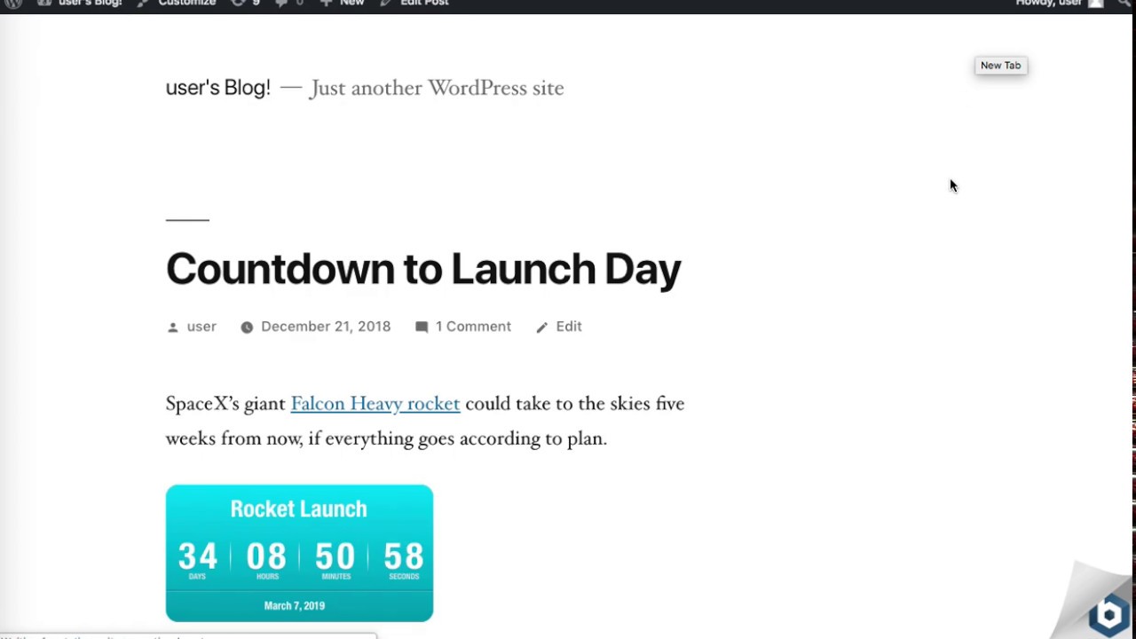 Embedding a countdown clock in your Wordpress post using the new ...