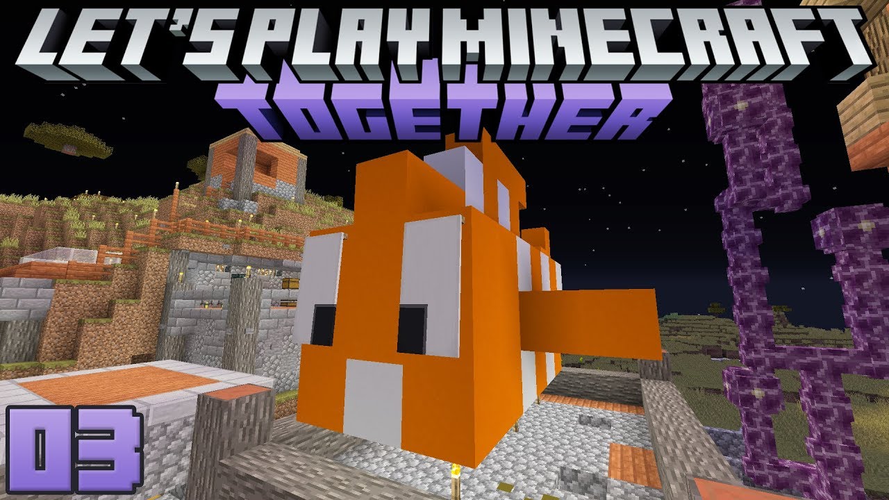 Let's Play Minecraft Together 03 Building Together & Setting Up Teams ...