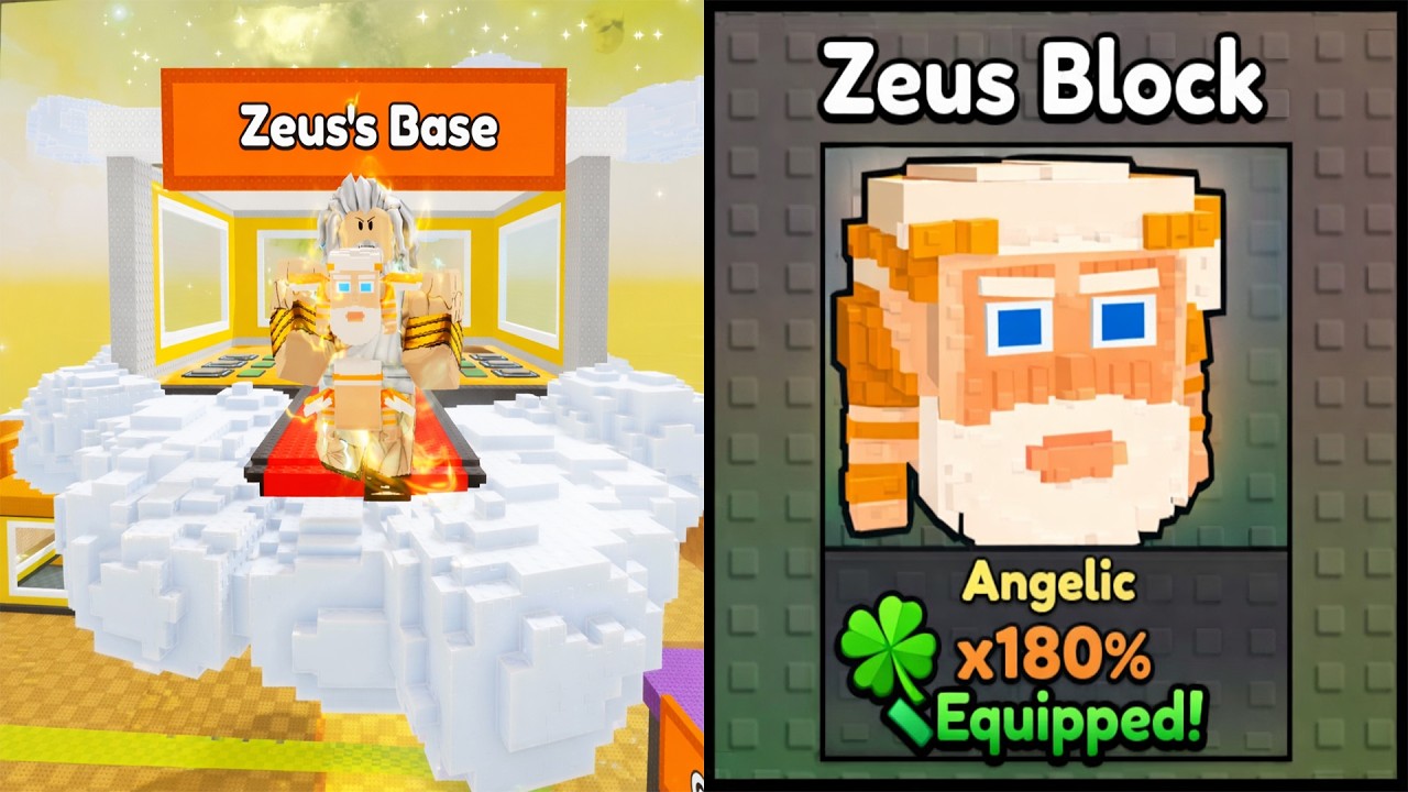 I Unlocked ZEUS BLOCK in Roblox Be a Lucky Block! ⚡ Lucky Block Zeus ...