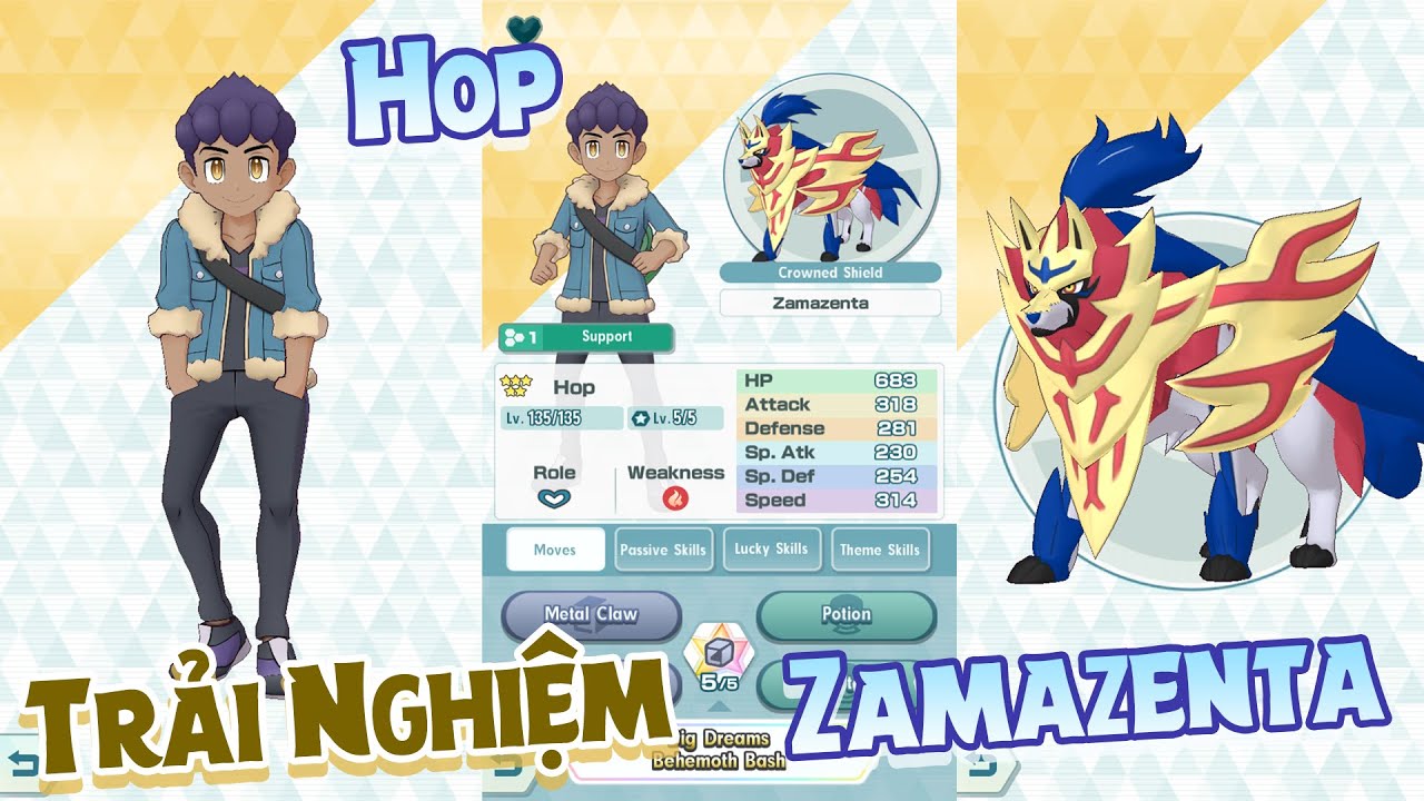 Pokémon Masters EX - Trải nghiệm Hop và Zamazenta - YouTube