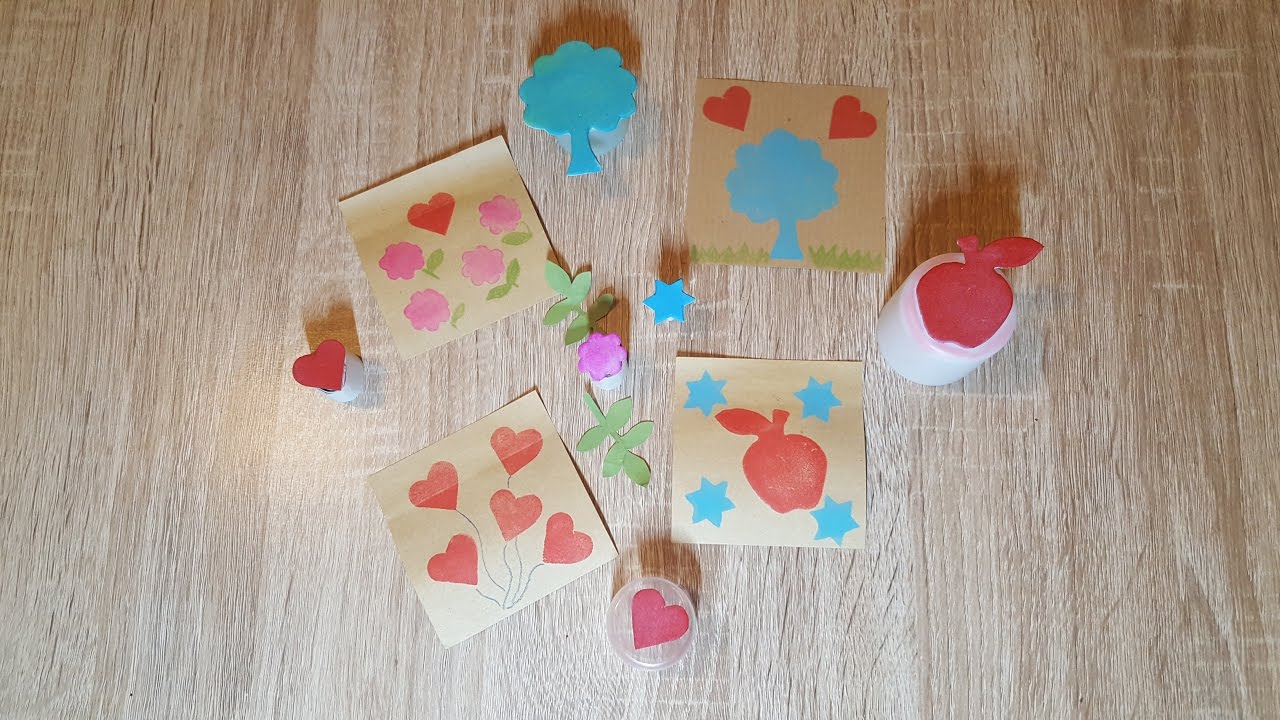 Stempel basteln mit Moosgummi - YouTube