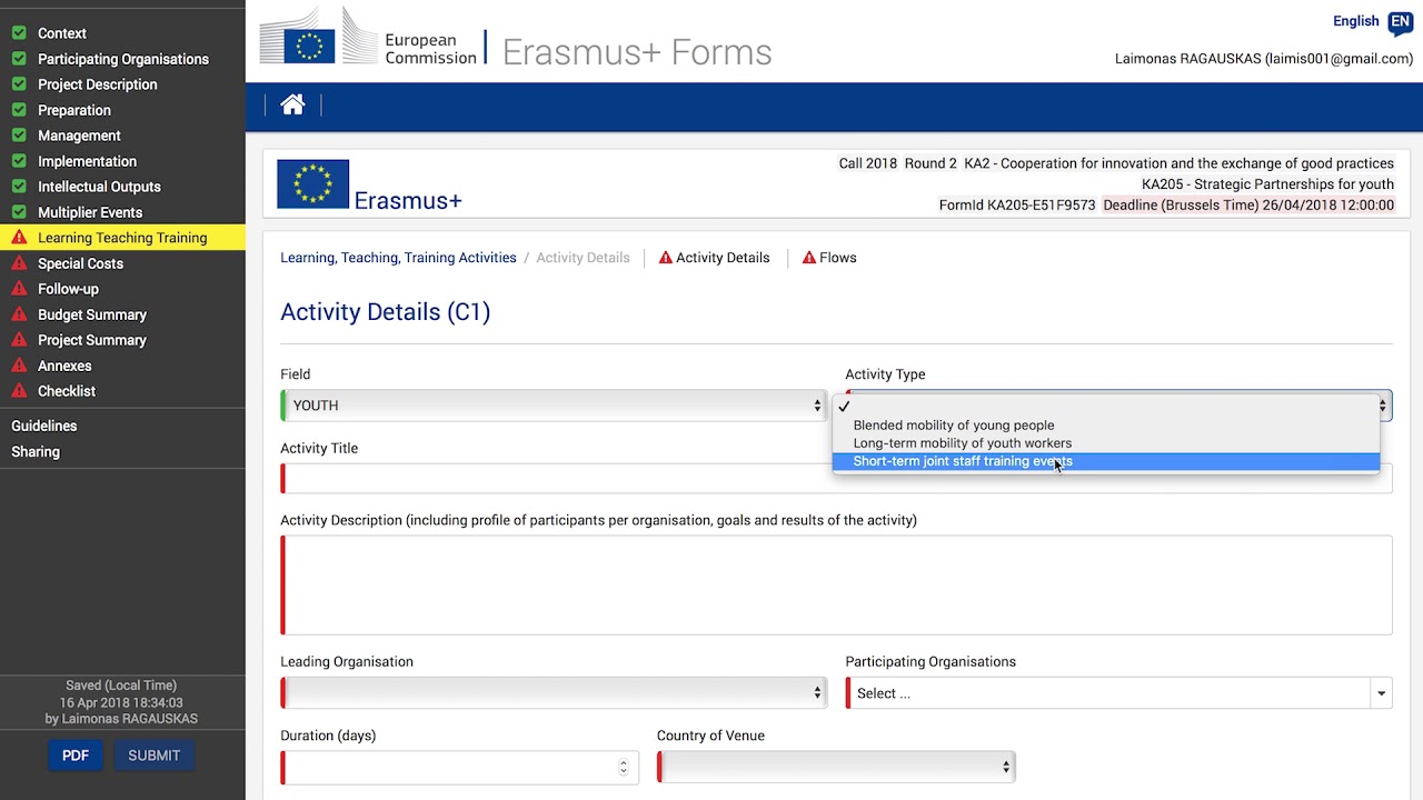 Erasmus+ Application Form Part 3 - Multiplier events, Learning Teaching ...