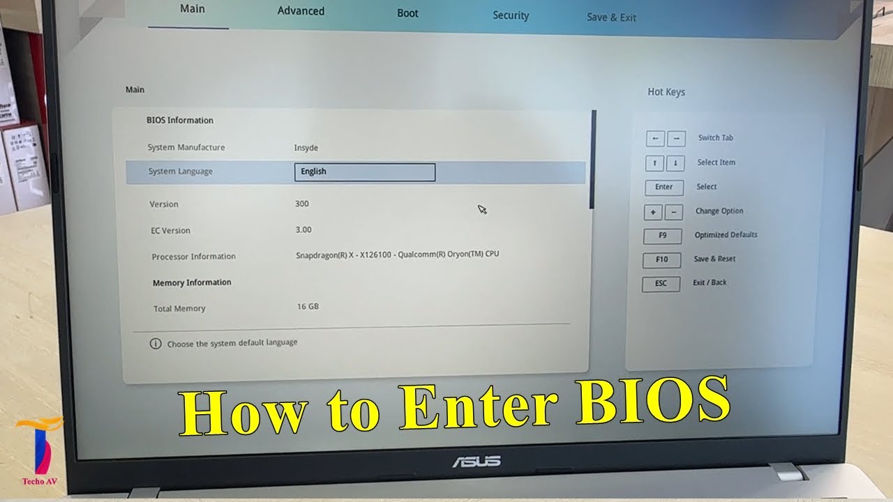 How to Enter BIOS & Boot Menu on ASUS Vivobook 16 X1607 | UEFI Access ...